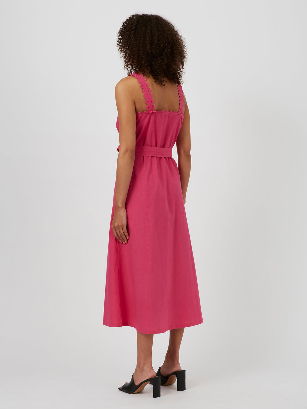Summer Organic Ric Rac Midi Dress Magenta | Great Plains UK